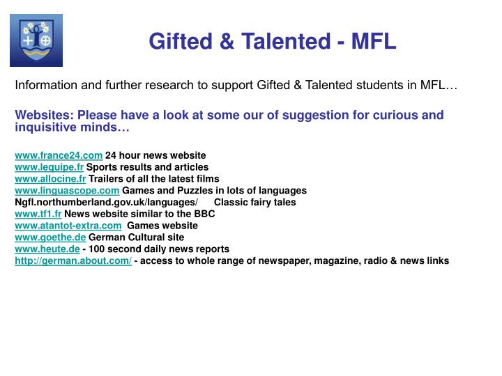 PPT - Gifted & Talented - MFL PowerPoint Presentation, free download ...