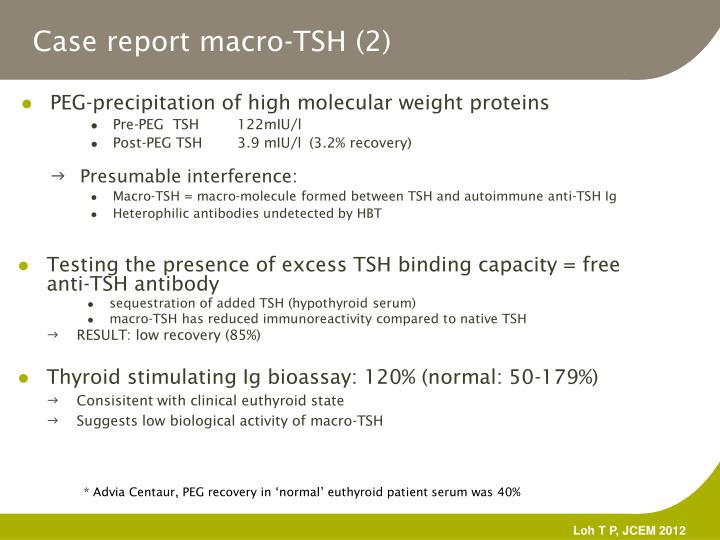 PPT - Macro-TSH and endogeneous antibody interference in immunoassays ...