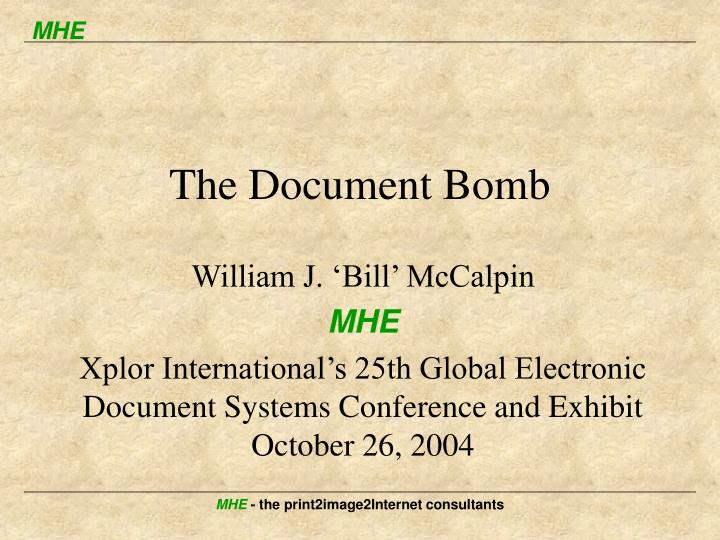 PPT - The Document Bomb PowerPoint Presentation, free download - ID:3336307