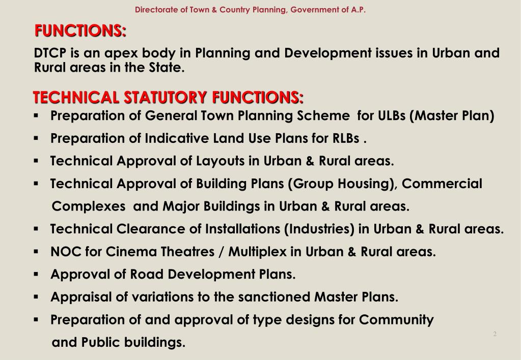 PPT - DIRECTORATE OF TOWN AND COUNTRY PLANNING Government of Andhra ...