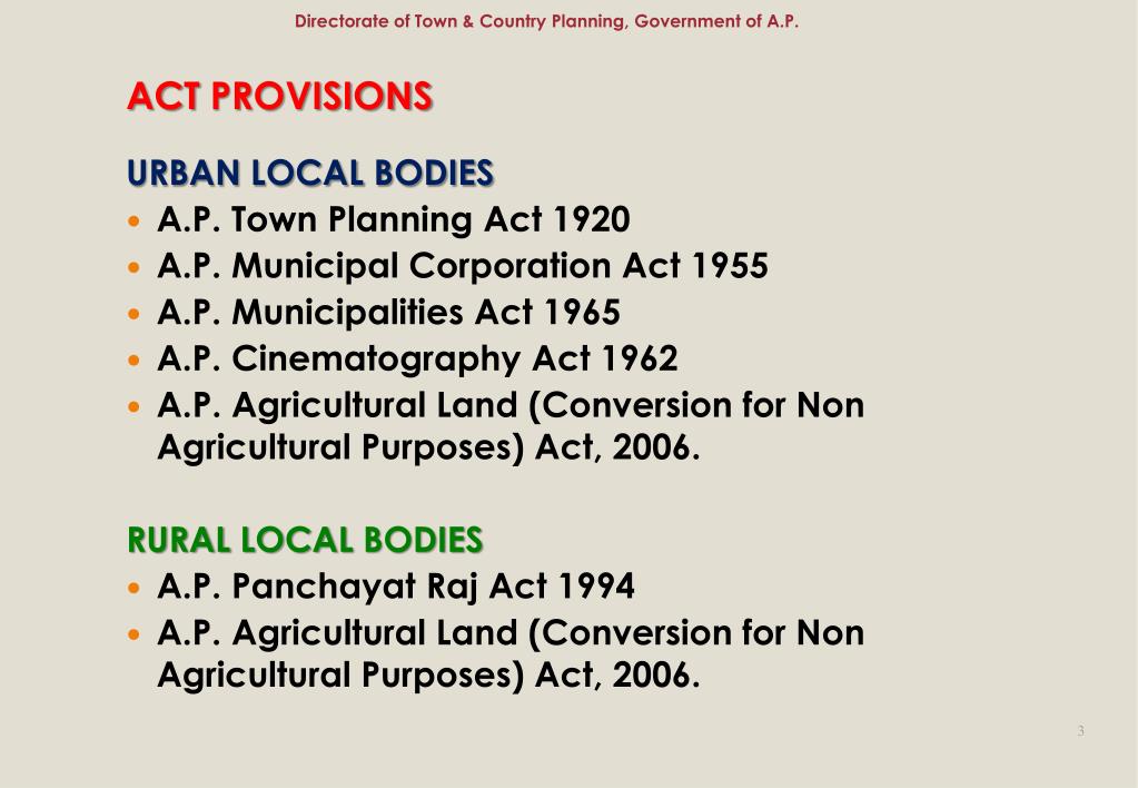 PPT - DIRECTORATE OF TOWN AND COUNTRY PLANNING Government of Andhra ...