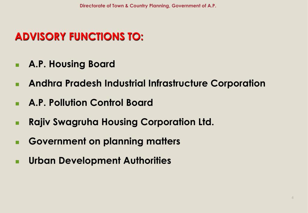PPT - DIRECTORATE OF TOWN AND COUNTRY PLANNING Government of Andhra ...