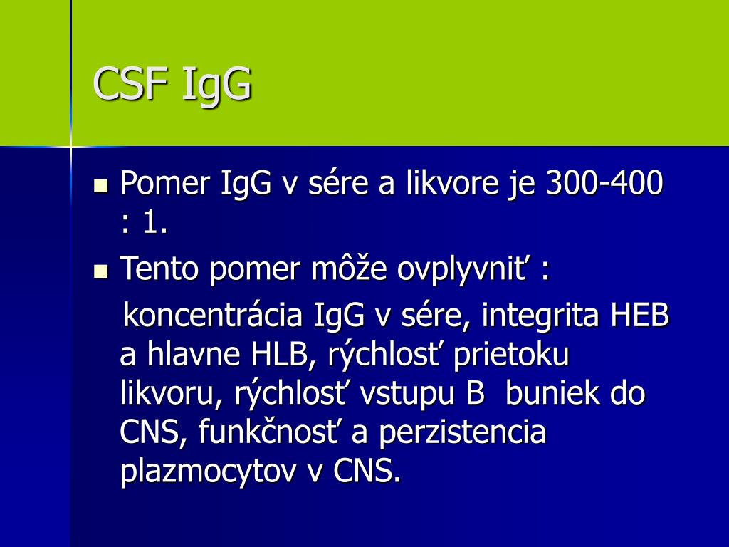 PPT - Cerebrospinálny likvor v diagnostike Sclerosis multiplex ...