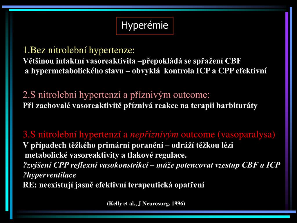 PPT - Hemodynamické změny u těžkých kraniocerebrálních poranění ...
