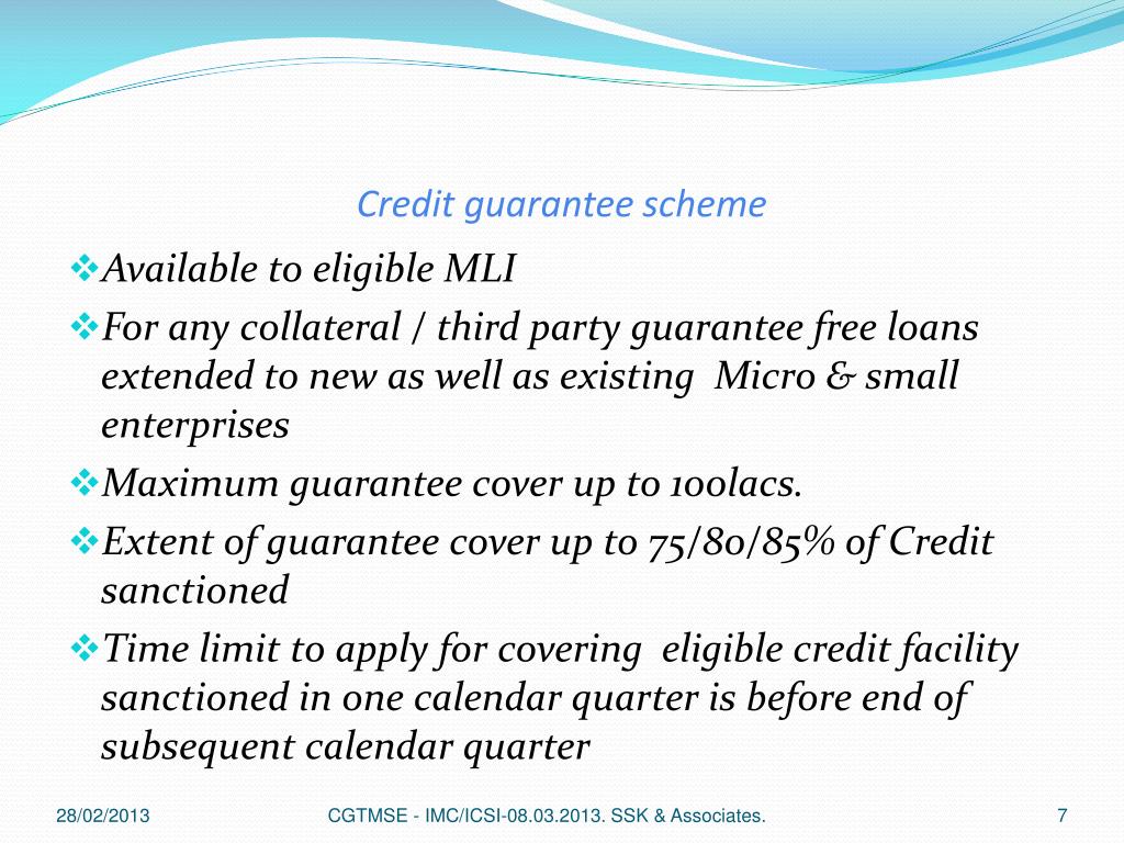 PPT - Credit Guarantee Fund Trust - for MSME CGTMSE PowerPoint ...