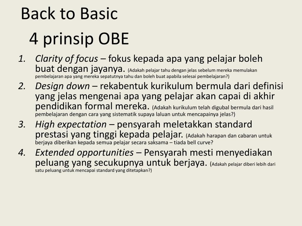 PPT - TAKLIMAT OUTCOME BASED EDUCATION (OBE) 3 MAC 2011 OLEH: PUAN DALMATAKSIAH BINTI MOHD ZAIN ...