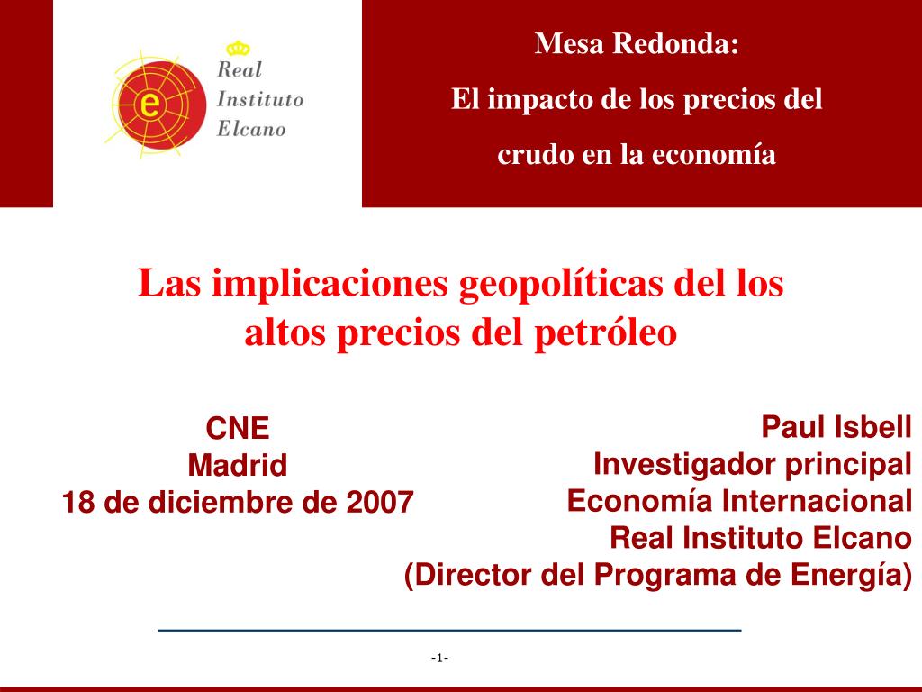 PPT - Paul Isbell Investigador principal Economía Internacional Real ...
