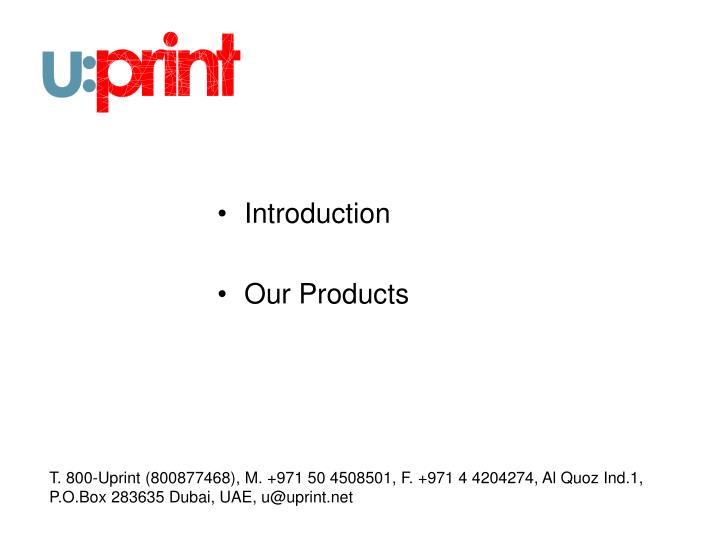 PPT - Introduction Our Products PowerPoint Presentation, free download ...