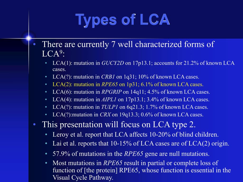 PPT - Leber Congenital Amaurosis Type 2: The Lucky Ones PowerPoint ...
