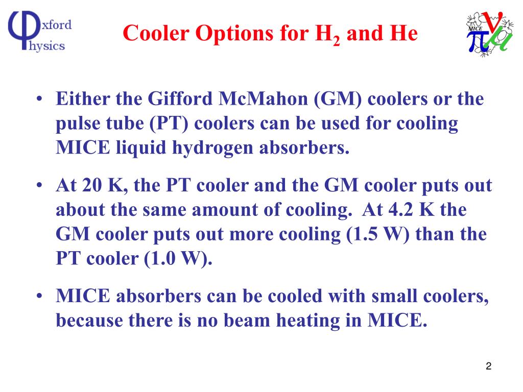 PPT - Cooling the Hydrogen (Helium) Absorbers with Small Coolers ...