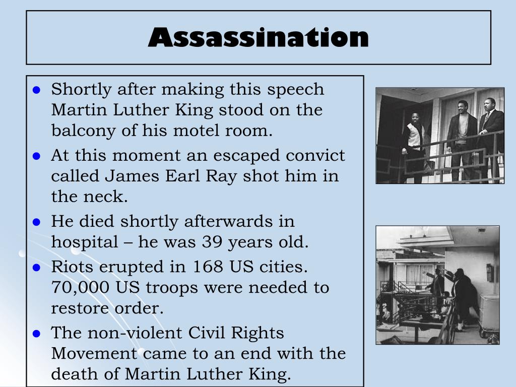 PPT - The Assassination of Martin Luther King 1968 PowerPoint ...