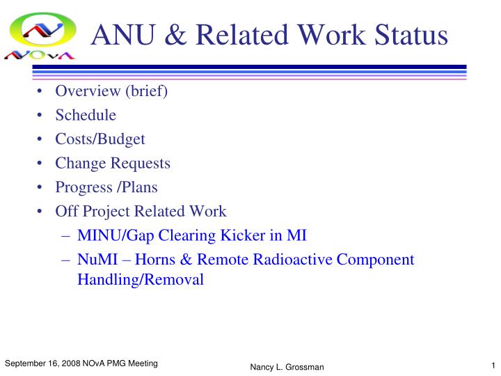 PPT - ANU & Related Work Status PowerPoint Presentation, free download ...