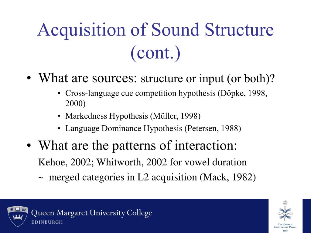 PPT - Acquisition of vowel duration conditioning in Russian-Scottish ...
