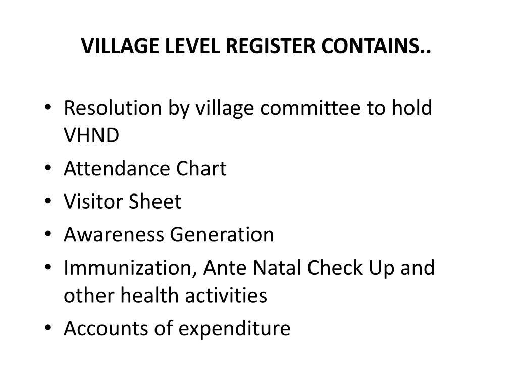 PPT - VILLAGE HEALTH AND NUTRITION DAY IN COMPLETE CONVERGENCE MODE ...