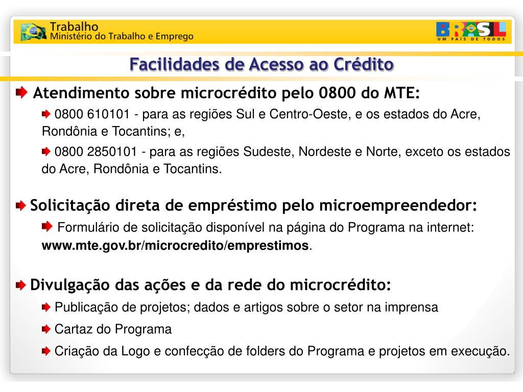 PPT - Programa Nacional de Microcrédito Produtivo Orientado PNMPO ...