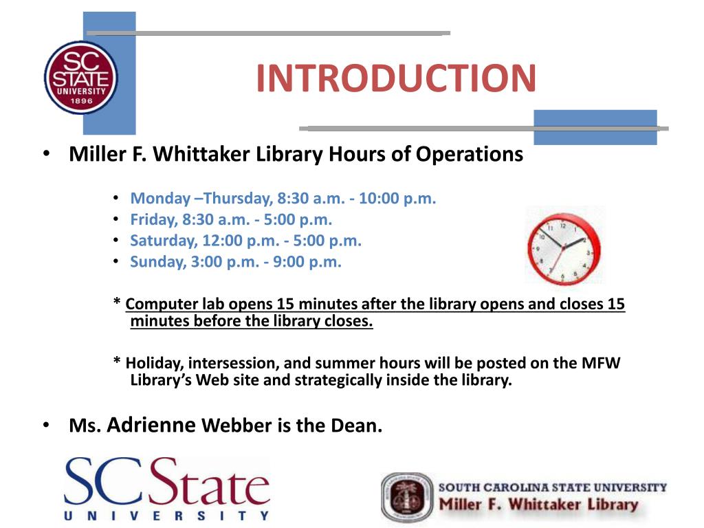 PPT - Miller F. Whittaker Library South Carolina State University ...