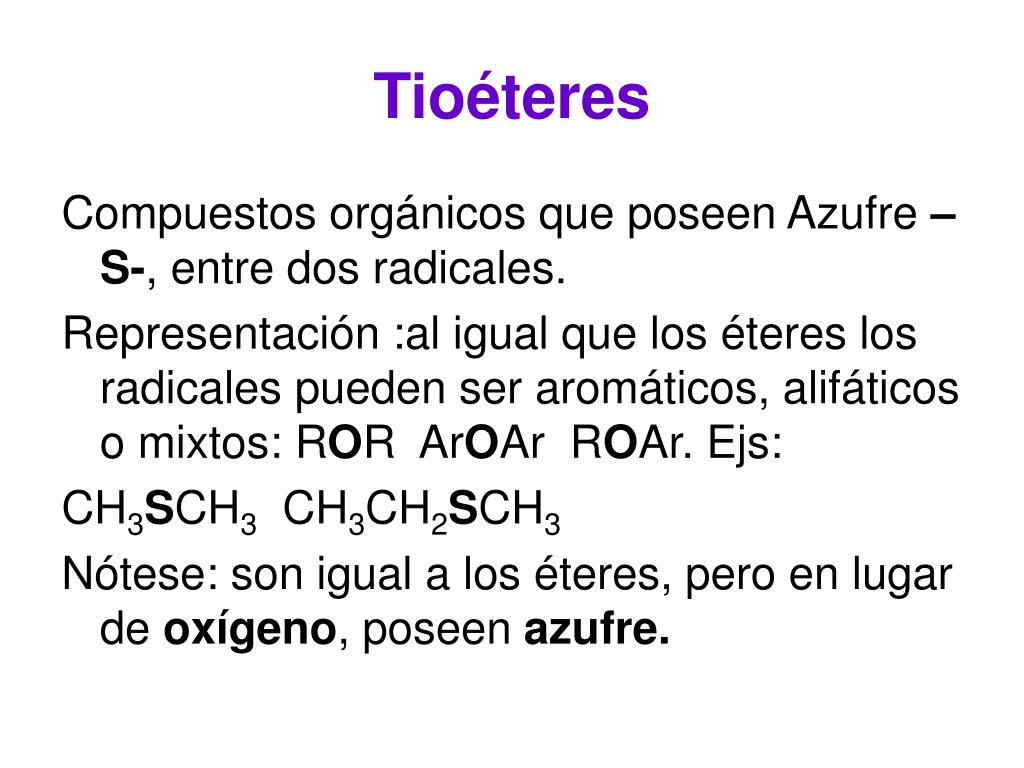 PPT - Semana 19 y 20 : Alcoholes, fenoles, éteres, Tioéteres y tioles ...