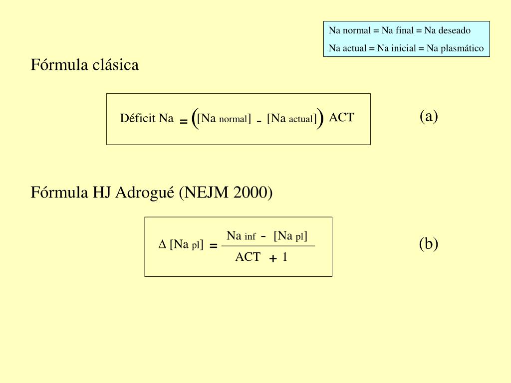 PPT - Fórmulas para valoración HIPONATREMIA PowerPoint Presentation ...