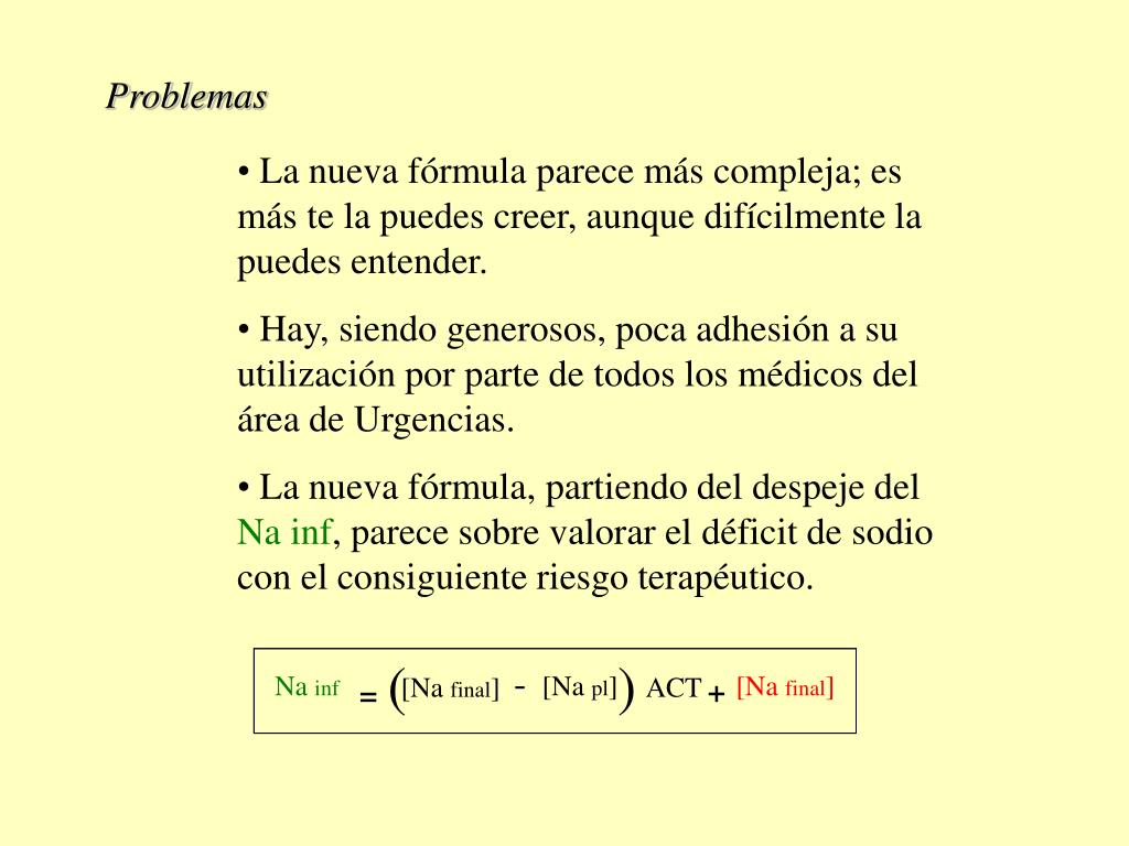 PPT - Fórmulas para valoración HIPONATREMIA PowerPoint Presentation ...