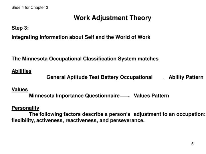 PPT - Work Adjustment Theory Step 1: Gaining self-understanding ...