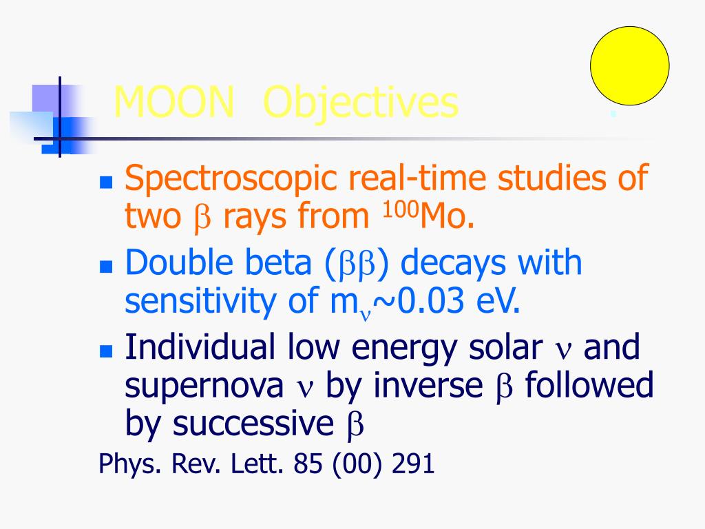PPT - Double beta decays of 100 Mo and Molybdenum Observatory Of ...