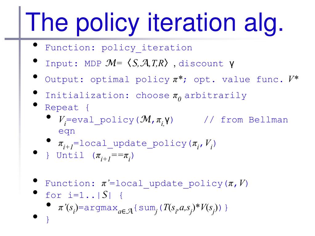 Ppt Policy Evaluation And Policy Iteration Powerpoint Presentation Id