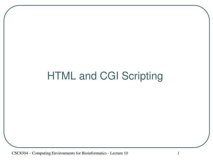 Ppt Html And Cgi Scripting Powerpoint Presentation Free Download Id 3342065