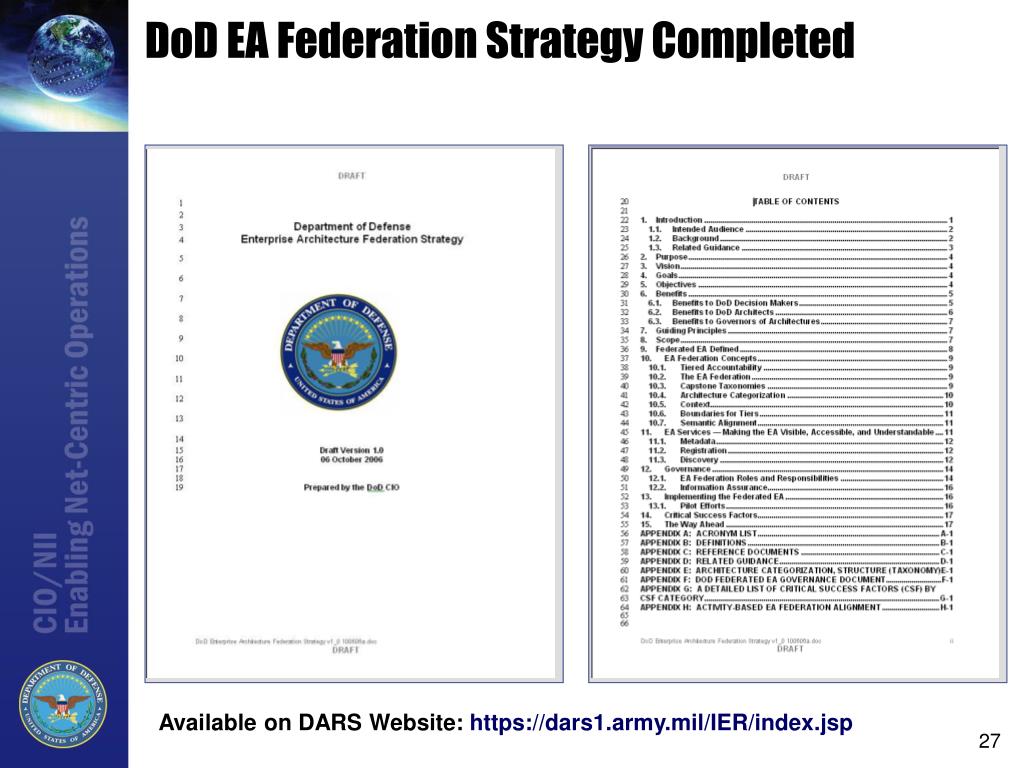 PPT - Walt Okon Chief Architect, DoD Information Sharing walt.okon@osd ...