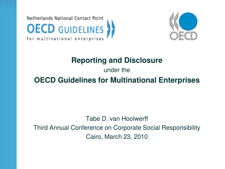 PPT - Reporting and Disclosure under the OECD Guidelines for ...