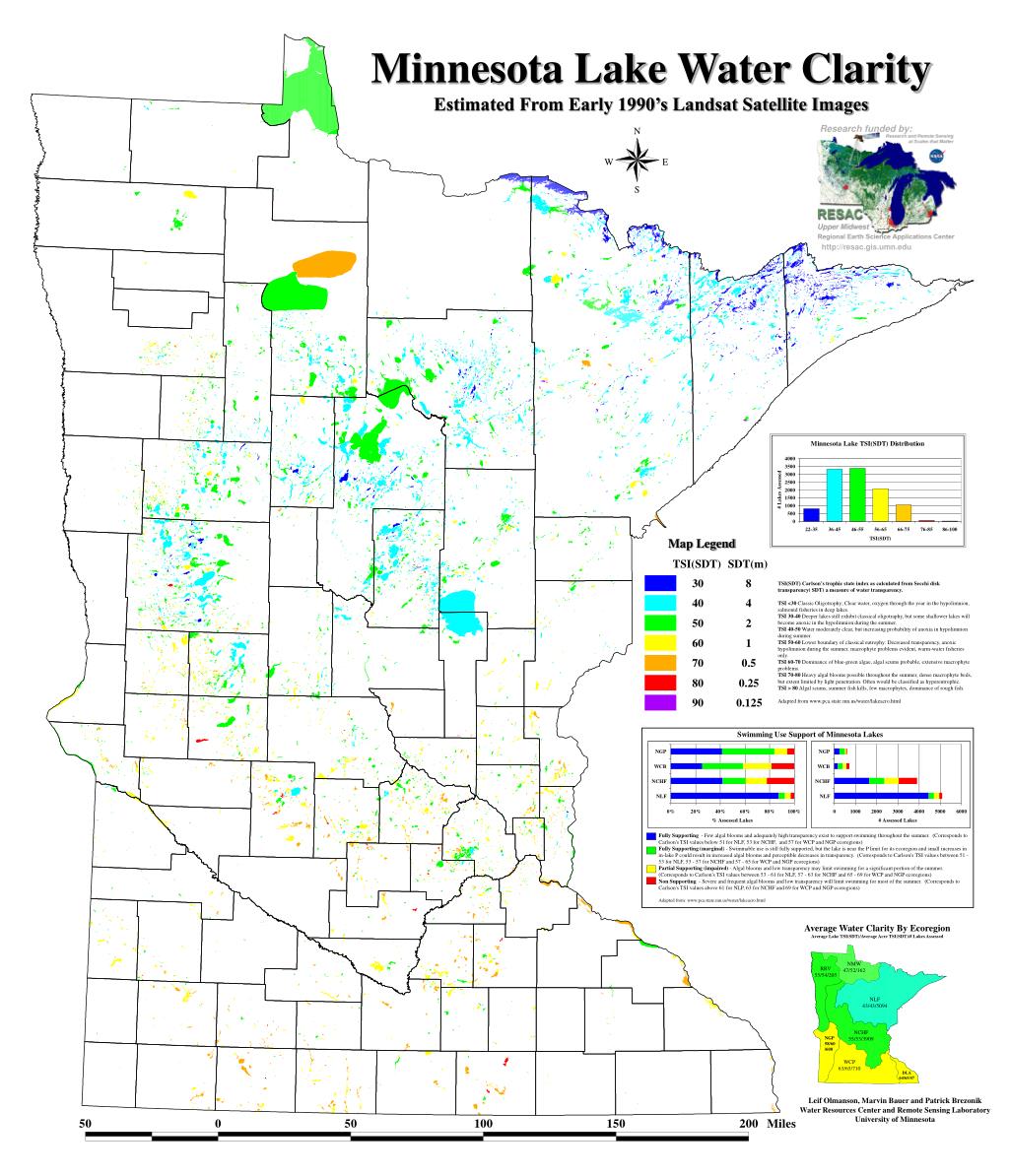 PPT - Minnesota Lake Water Clarity Estimated From Early 1990’s Landsat ...
