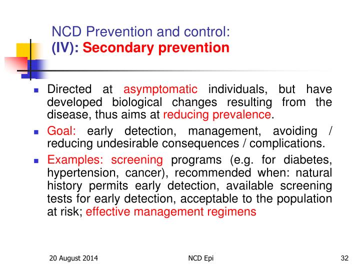 PPT - Non-Communicable Disease: Epidemiology, Prevention & Control ...