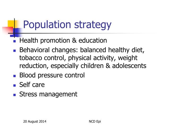 PPT - Non-Communicable Disease: Epidemiology, Prevention & Control ...
