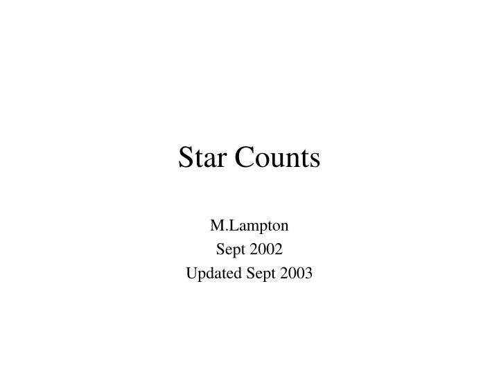 PPT - Star Counts PowerPoint Presentation, free download - ID:3343153
