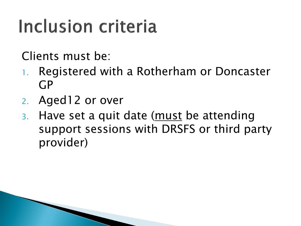 PPT - Doncaster and Rotherham Smoke Free Services: Nicotine Replacement Therapy Voucher Scheme ...