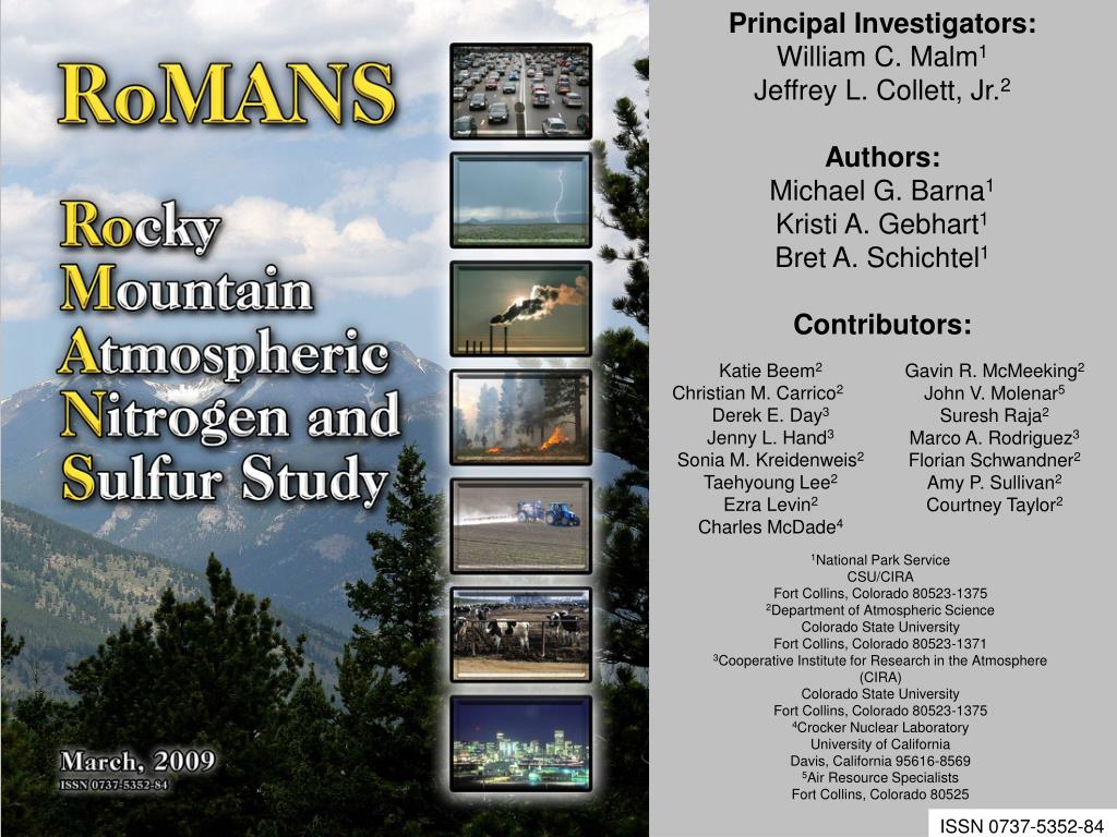 PPT - Principal Investigators: William C. Malm 1 Jeffrey L. Collett, Jr ...