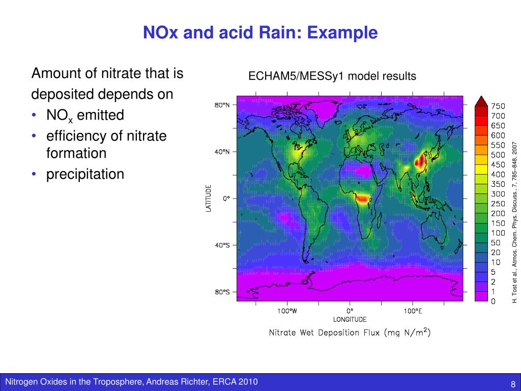 PPT - Nitrogen Oxides in the Troposphere sources, distributions ...
