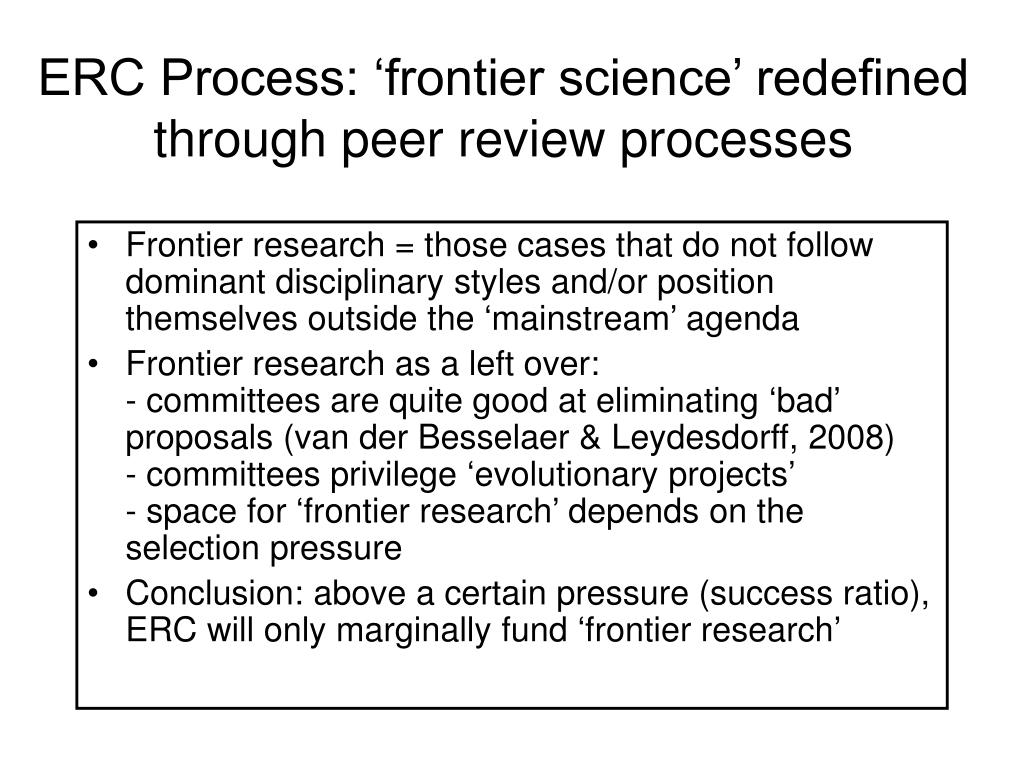 PPT - ‘Frontier research’ and the European Research Council: a ...