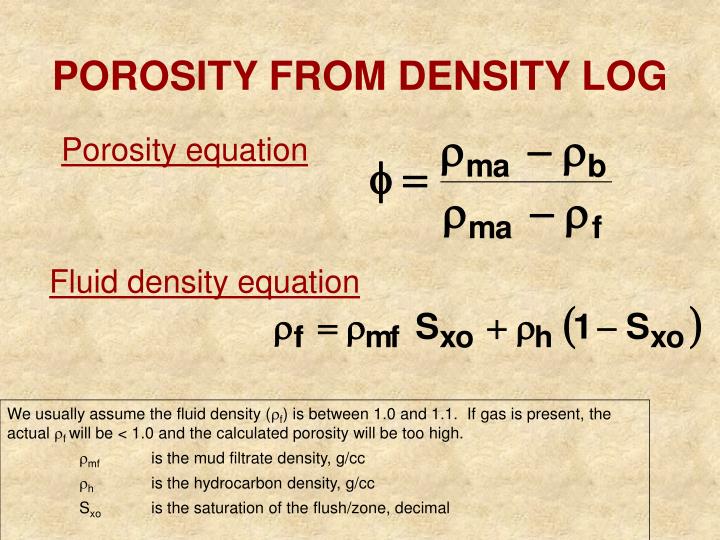 PPT - POROSITY DETERMINATION FROM LOGS PowerPoint Presentation - ID:3345091