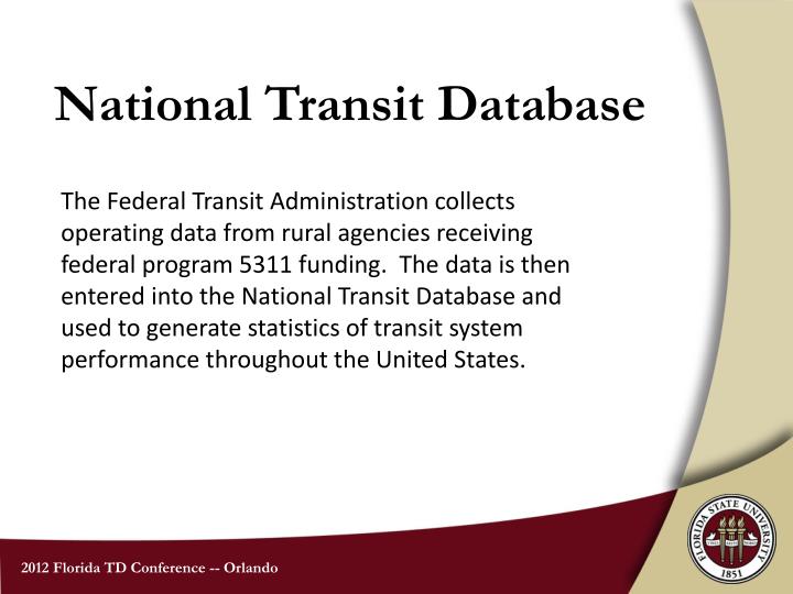 PPT - National Transit Database PowerPoint Presentation, free download ...