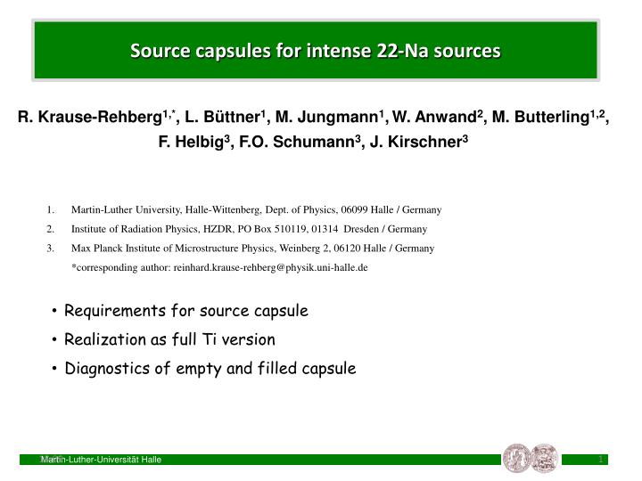 PPT - Source capsules for intense 22-Na sources PowerPoint Presentation ...