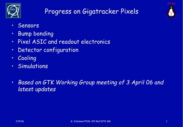 PPT - Progress on Gigatracker Pixels PowerPoint Presentation, free ...