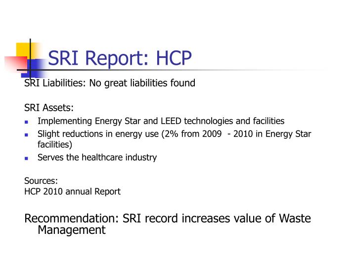 PPT - SRI Report: HCP PowerPoint Presentation, free download - ID:3347148