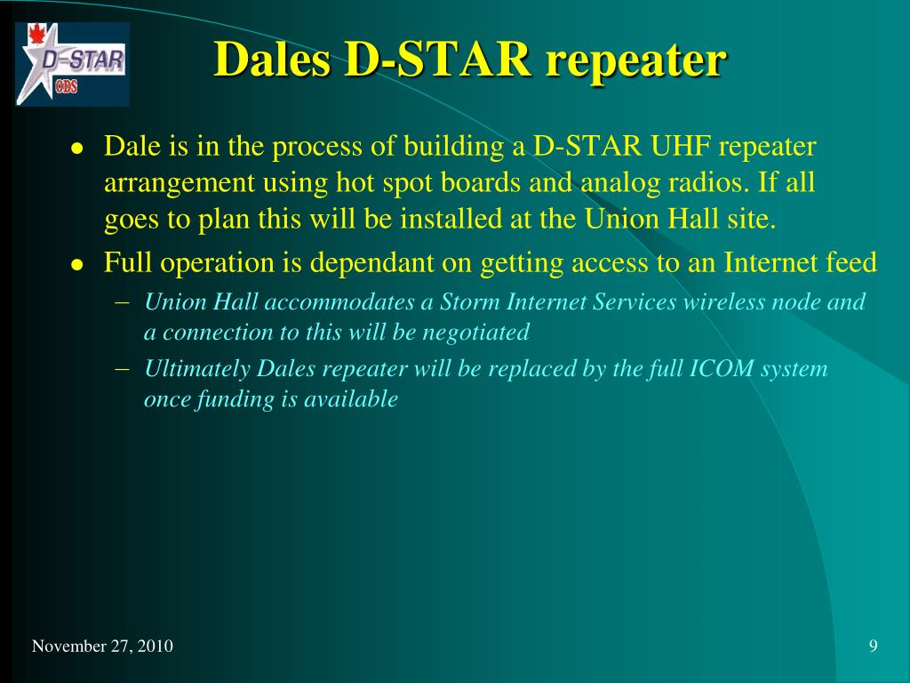 PPT - Plans: Almonte Amateur Radio Club (AARC) D-STAR Project ...