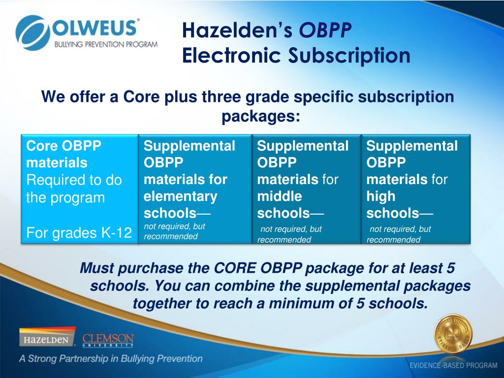 PPT - Olweus Bullying Prevention Program Electronic Subscription ... PPT - Olweus Bullying Prevention Program Electronic Subscription ...