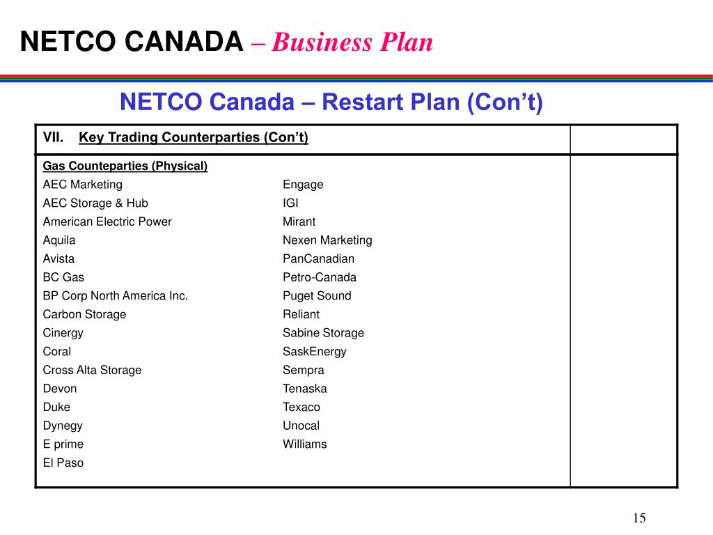 PPT - NETCO CANADA BUSINESS PLAN January 9, 2002 CONFIDENTIAL PowerPoint Presentation - ID:3348200