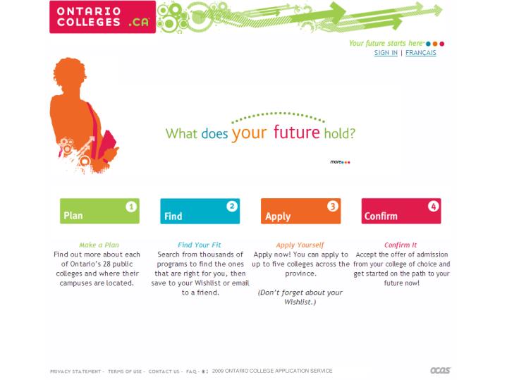 PPT - 2009 ONTARIO COLLEGE APPLICATION SERVICE PowerPoint Presentation ...