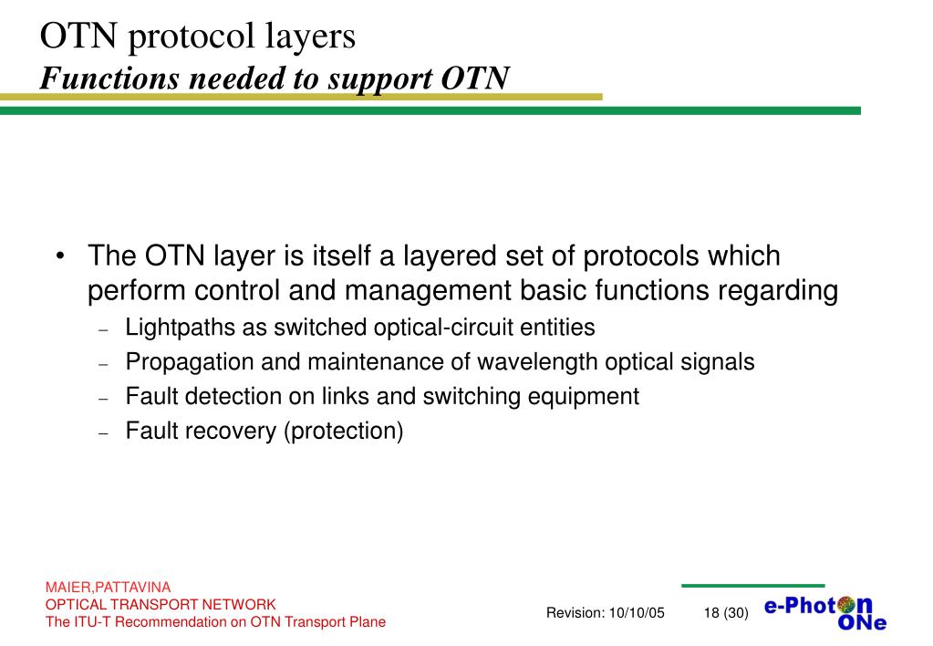 PPT - Optical Transport Network The ITU-T Recommendations on OTN ...