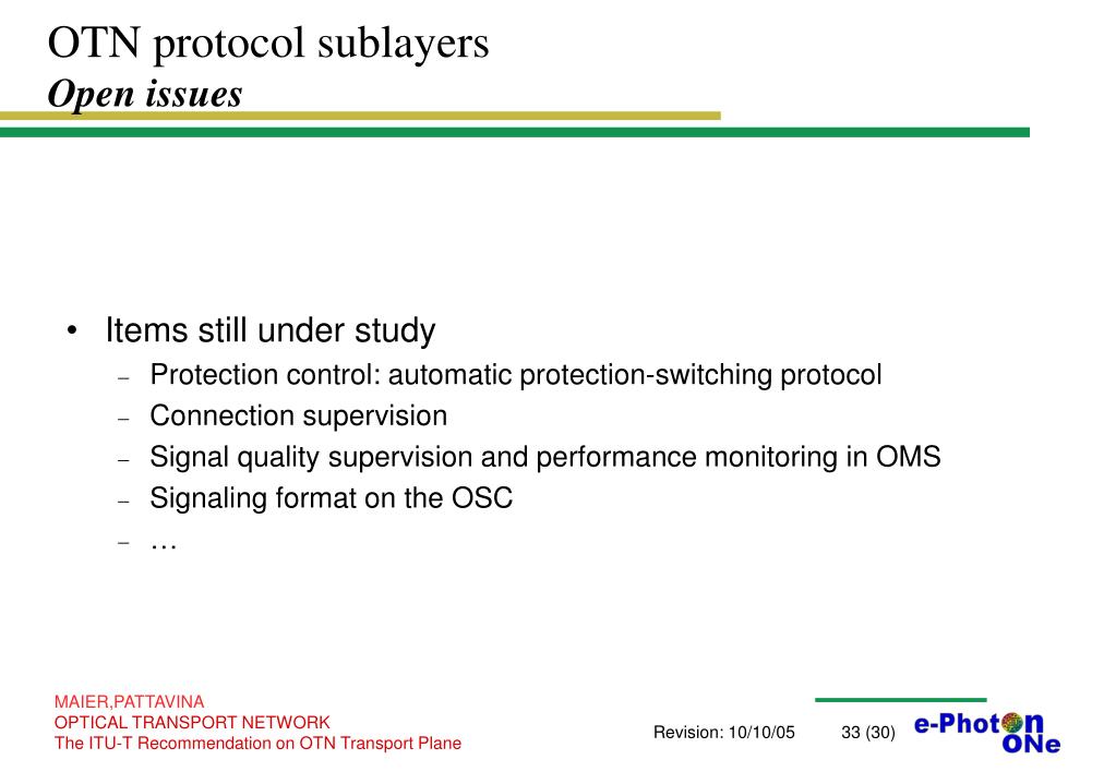PPT - Optical Transport Network The ITU-T Recommendations on OTN ...