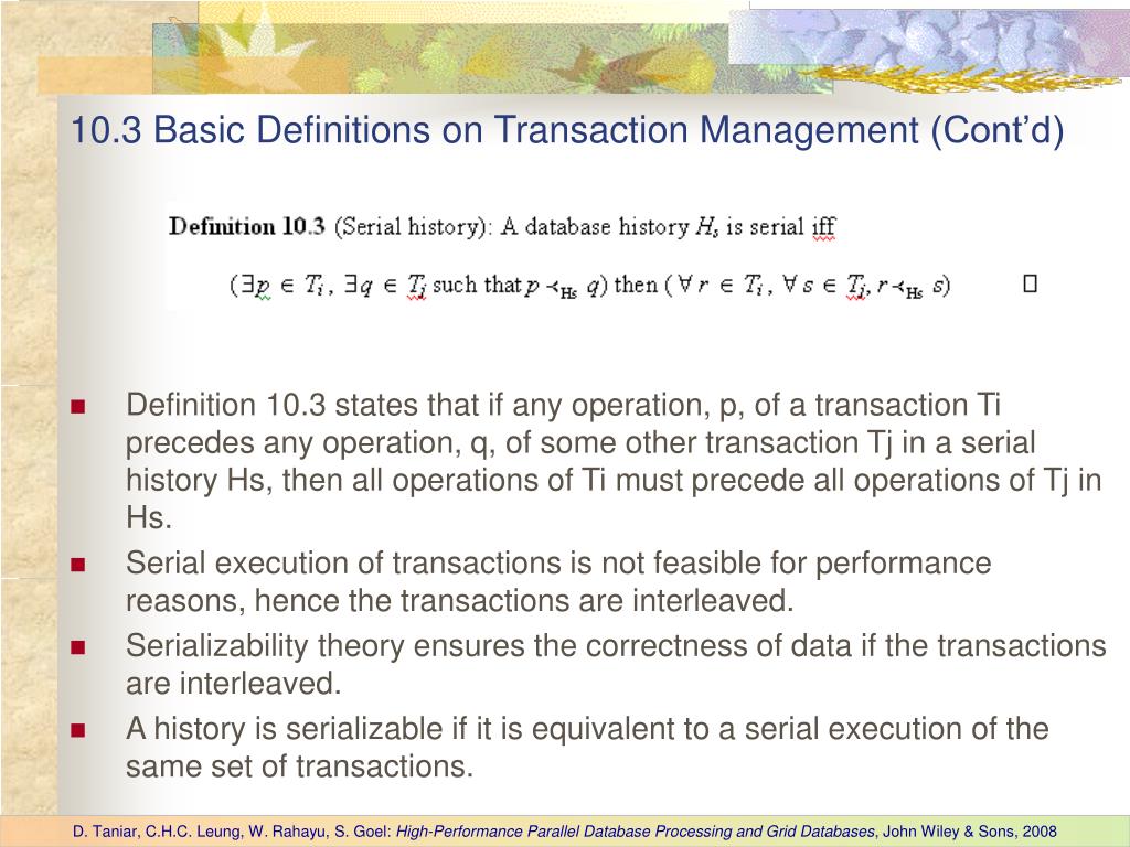 Ppt Chapter 10 Transactions In Distributed And Grid Databases Powerpoint Presentation Id3348898