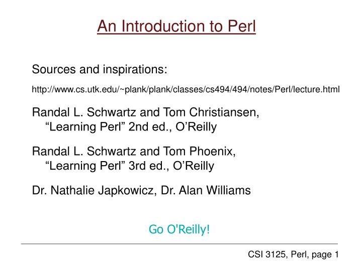 PPT - An Introduction to Perl PowerPoint Presentation, free download ...